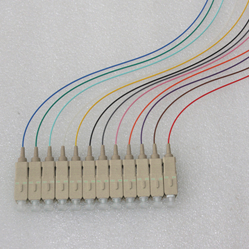 12 Fiber SC/UPC Color Coded Pigtails OM2 50/125 Multimode