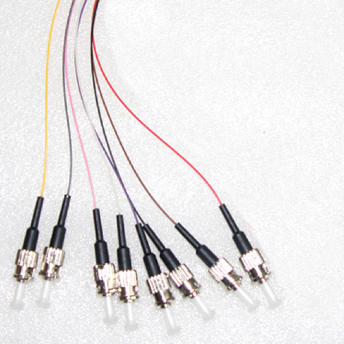 8 Fiber ST/UPC Color Coded Pigtails OM4 50/125 Multimode