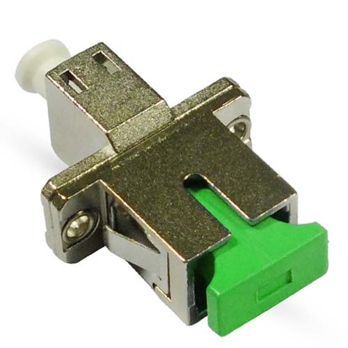 LC/APC to SC/APC Adapter Simplex Singlemode Rectangular Flange Metal