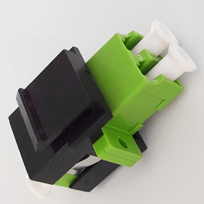 Black Keystone Insert LC/UPC Duplex Adapter Lime Green OM5 Multimode