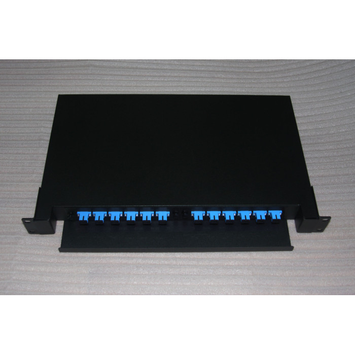 19inch 1U Rack Mount Patch Panel 12 Port 9/125 SM Simplex SC/UPC