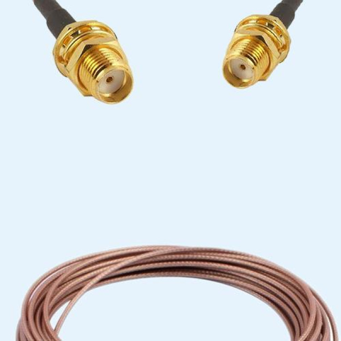 SMA Bulkhead Female to SMA Bulkhead Female RG178 RF Cable Assembly
